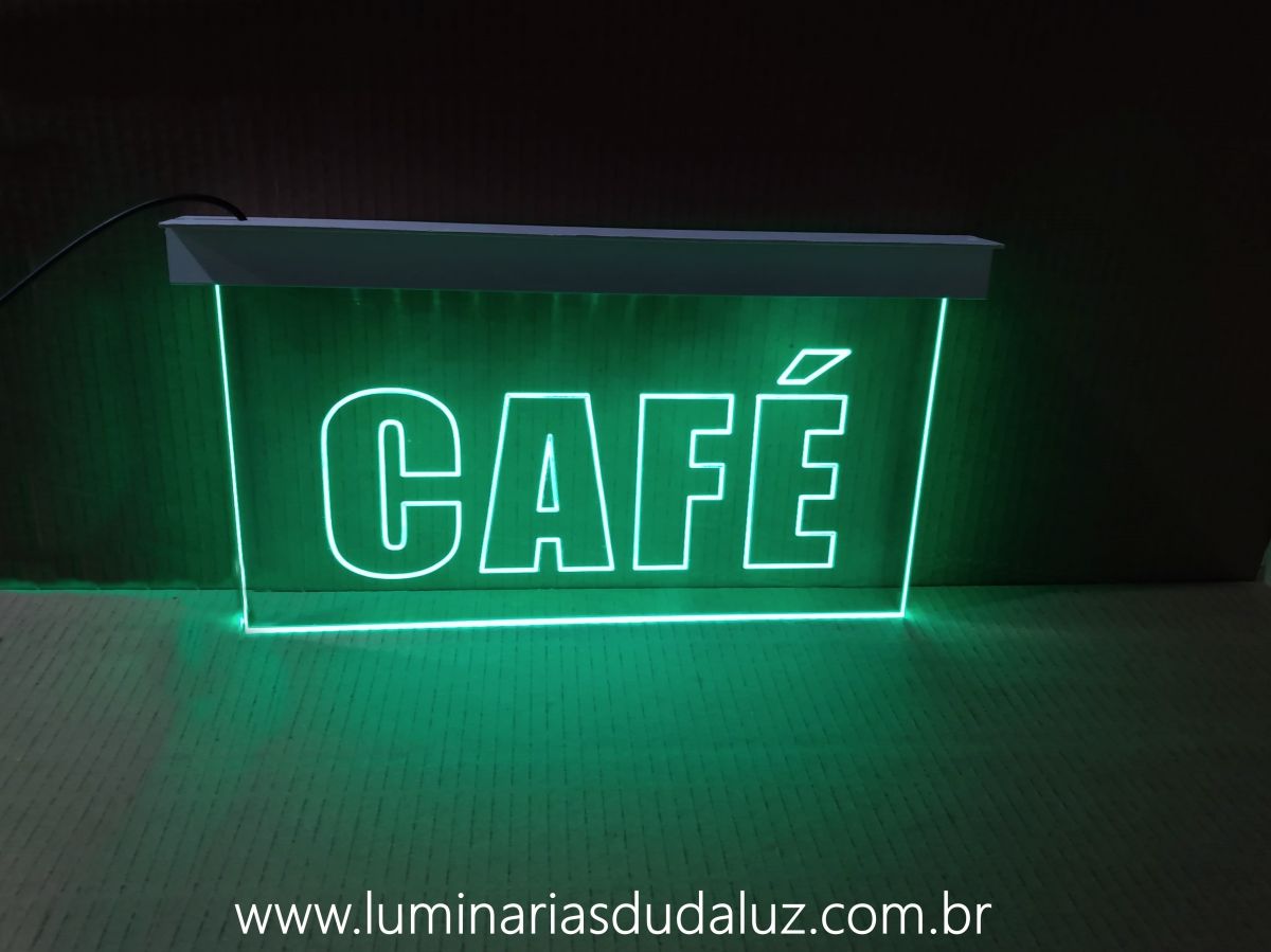 DUDALUZ - Sinalização de Emergência - Placa CAFÉ /Ac3mm Transp/LED ...