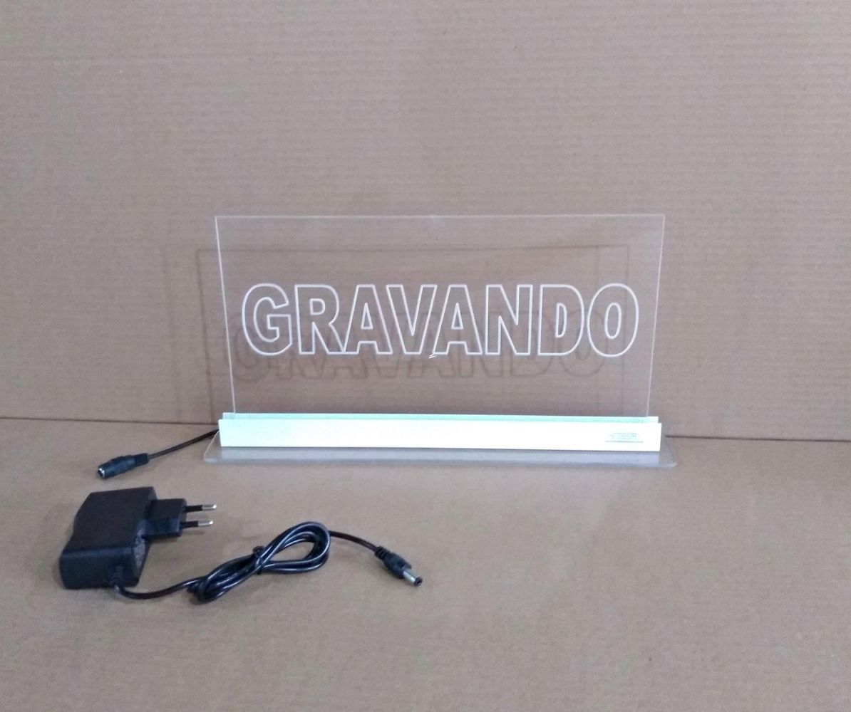 DUDALUZ - Sinalização de Emergência - PLACA GRAVANDO de MESA | LED ROSA ...