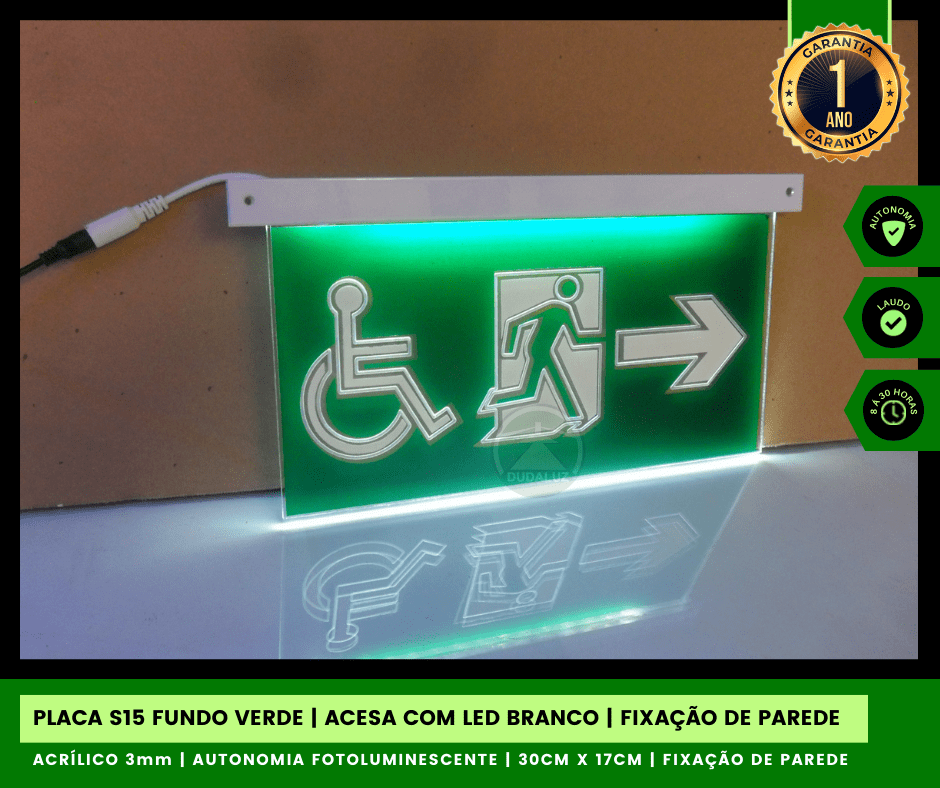 DUDALUZ - Sinalização de Emergência - PLACA S15 | CÓD. 515 | PCD PARA ...